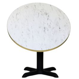 Laminate Table Tops (White Carrara Marble with Gold Edging)